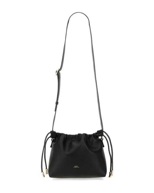 A.P.C. Ninon Mini Bucket Bag in Black | Lyst