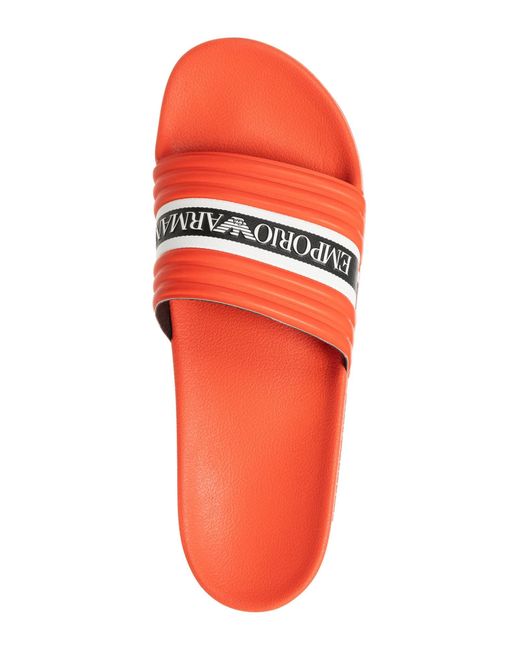 Emporio Armani Slides in Red for Men | Lyst