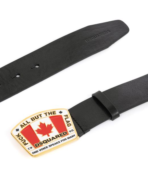 DSquared² Canadian Flag Belt in White for Men | Lyst