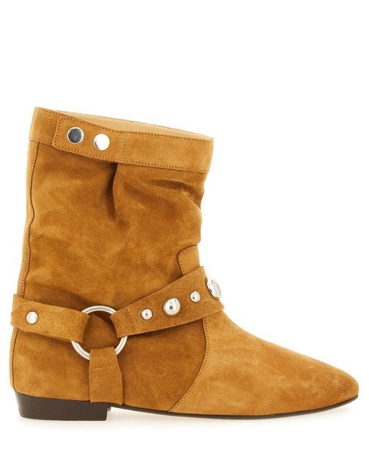 Isabel Marant Stania Ankle Boots in Brown | Lyst