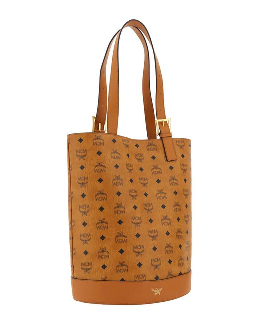 MCM Aren Medium Tote Bag in Brown | Lyst