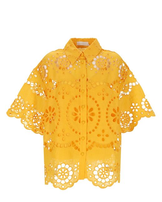 Zimmermann Pop Top in Yellow | Lyst