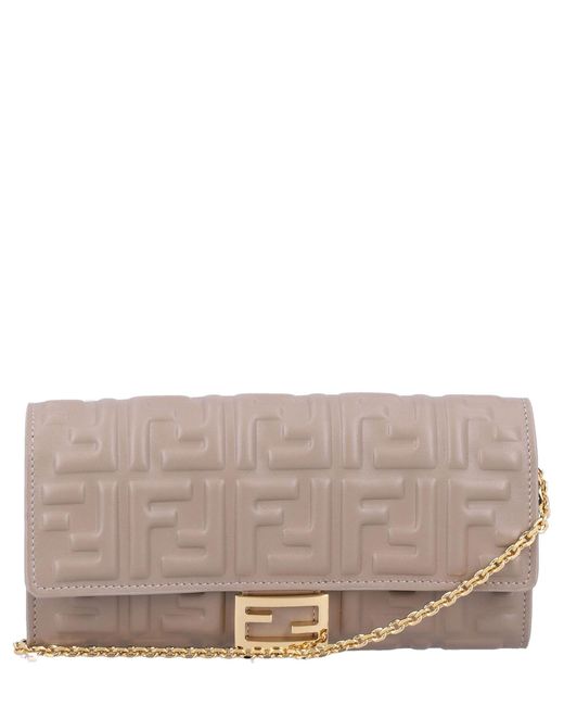 Fendi Chain Continent Clutch in Gray | Lyst