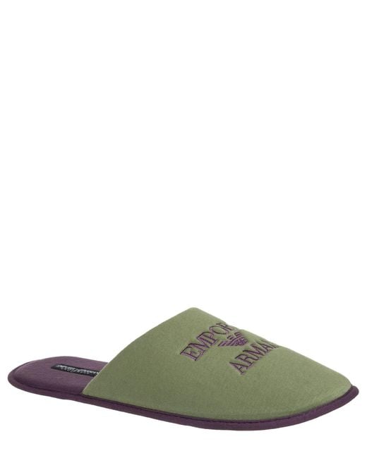 Emporio Armani Slippers in Green for Men | Lyst