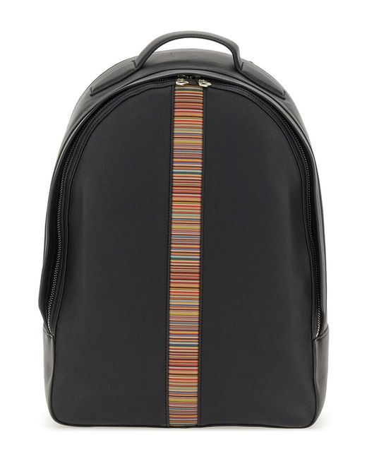 Paul Smith Signature Stripe Backpack in Black for Men | Lyst