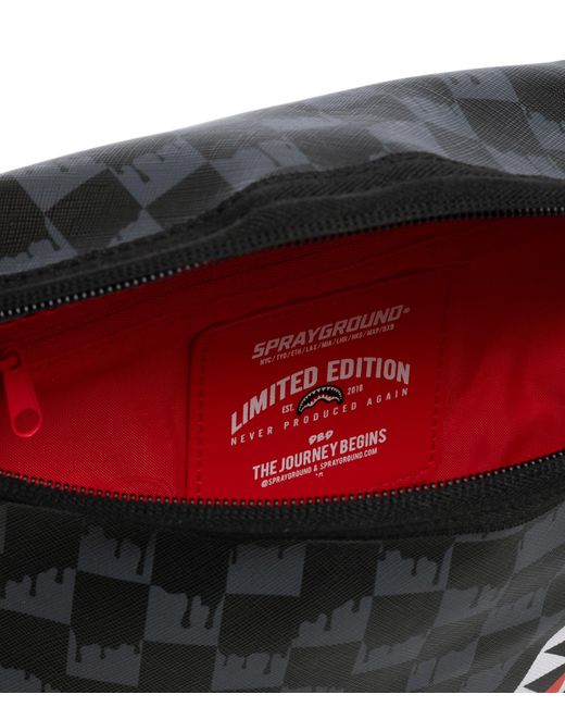 Sprayground Label Shark Belt Bag in Black for Men | Lyst