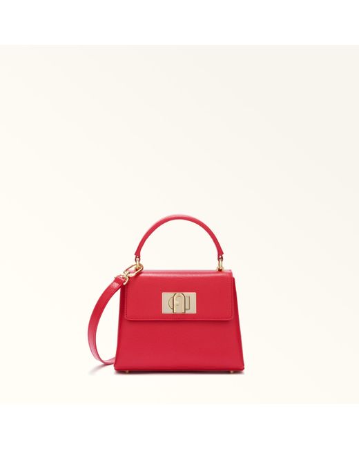 Furla 1927 Top Handle Mini Ruby Textured Leather | Lyst