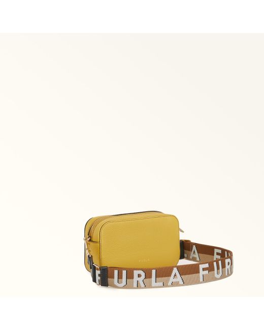 Furla Primula Crossbody Honey Grained Calf Leather + Logo Ribbon Fabric ...