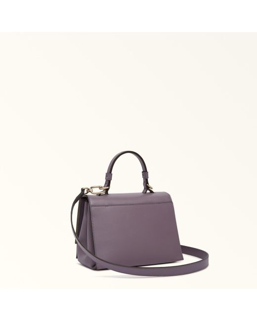 Furla Emma Top Handle Aura Soft Calf Leather + Grained Calf Leather in ...
