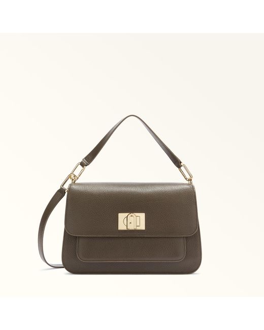 Furla Ella Top Handle Mogano Grained Calf Leather in Purple | Lyst UK