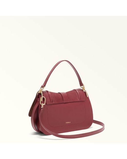 Furla Flow Top Handle Toni Rubino Claris Lux Calf Leather + Suede in ...