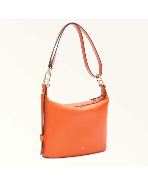Furla Nuvola Shoulder Bag Paprika Claris Lux Calf Leather in Orange | Lyst