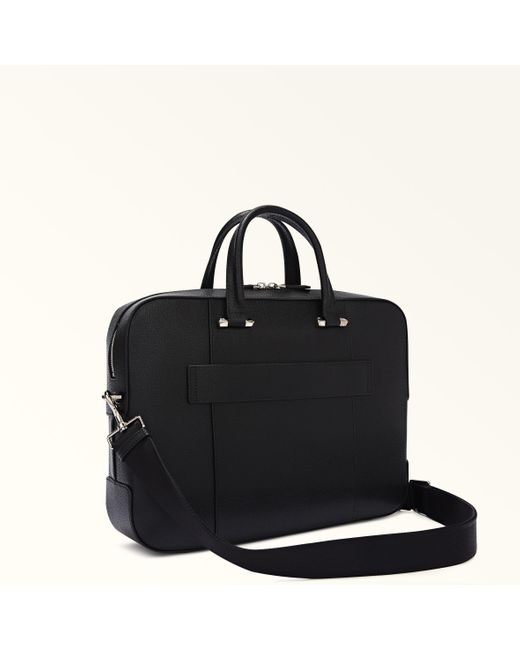 Furla Zefiro Briefcase Nero Milos Textured Calf Leather in Black for ...