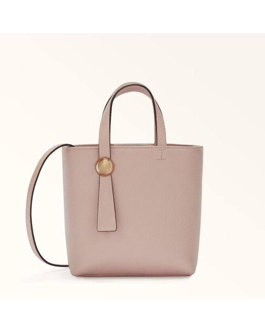 Furla Sfera Vertical Crossbody Corolla Grained Calf Leather in Pink ...