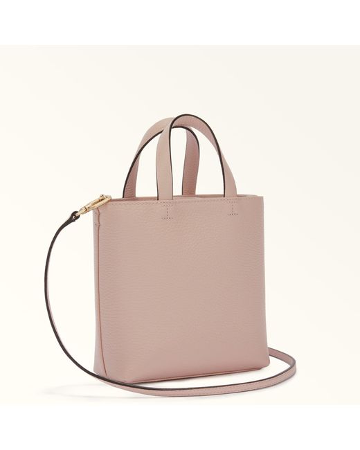Furla Sfera Vertical Crossbody Corolla Grained Calf Leather in Pink ...