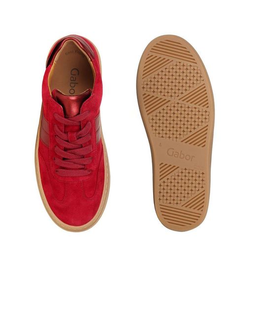 Gabor Steam Trainers in Red | Lyst UK