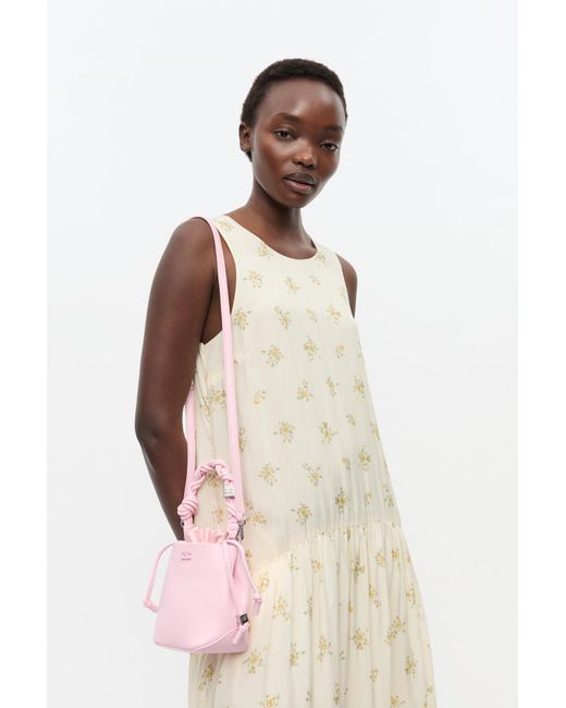 Ganni Mini Bou Bucket Bag in Pink | Lyst UK