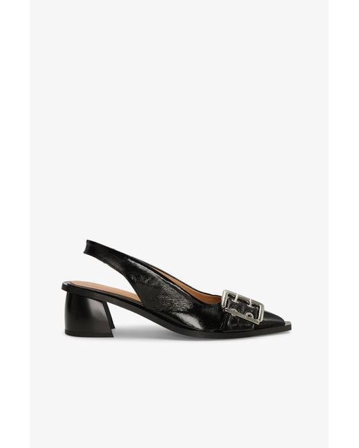 Ganni Feminine Buckle Slingback Pumps Shoes in Red | Lyst