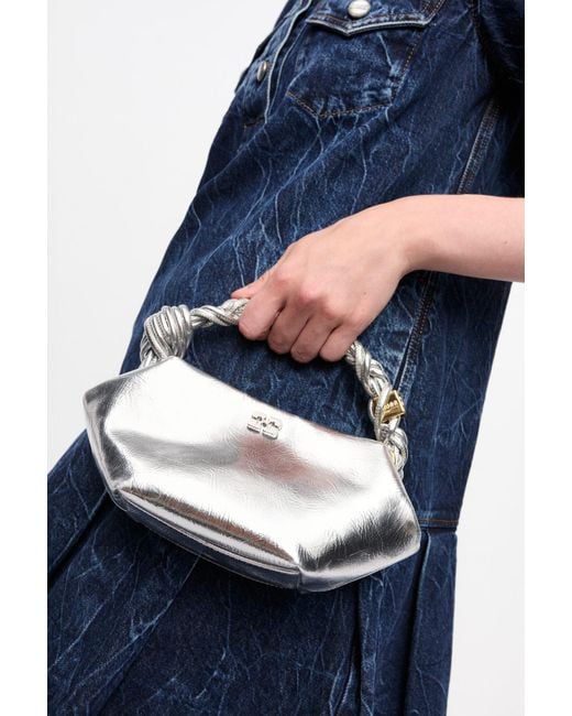 Ganni Mini Ganni Bou Top-Handle Bag in White | Lyst