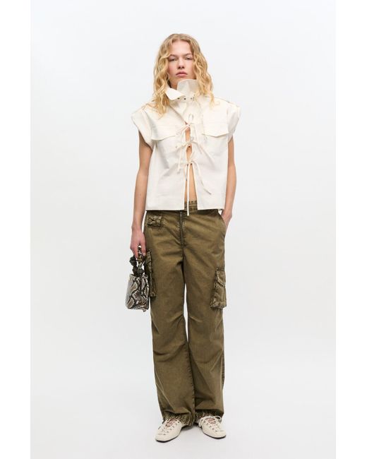 Ganni Snake Mini Bou Bucket Bag in White | Lyst