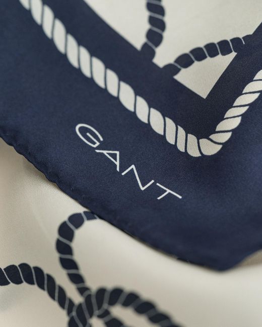 GANT Rope Print Silk Scarf in Black | Lyst UK