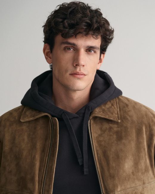 GANT Suede Flight Jacket () in Brown for Men | Lyst UK