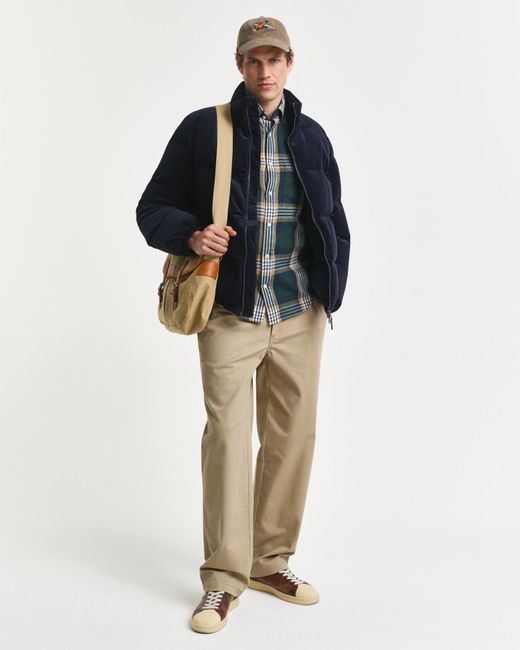 GANT Regular Fit Windblown Flannel Check Shirt Tartan in Blue for Men ...