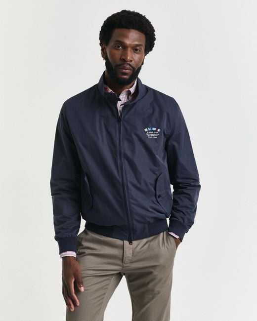 GANT Naval Harrington Jacket in Blue for Men | Lyst UK