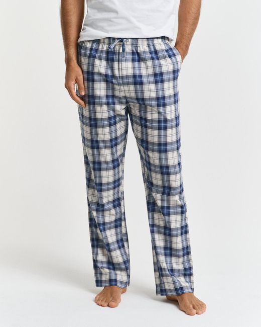 GANT Checked Pajama Pants in Blue for Men | Lyst UK