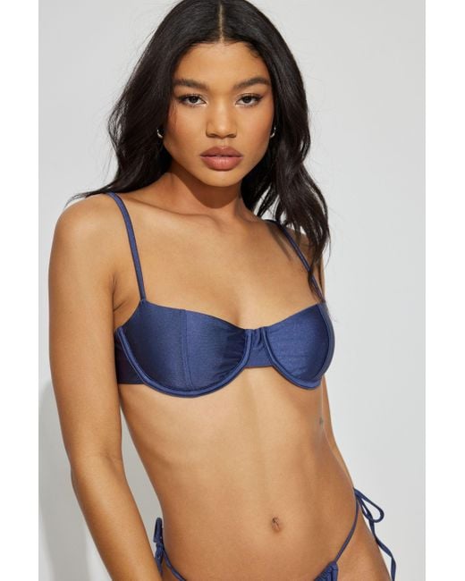 Garage Underwire Balconette Bikini Top In Blue Lyst