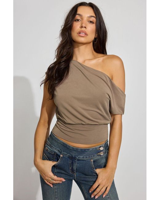 Garage Off Shoulder Band Top in Black | Lyst
