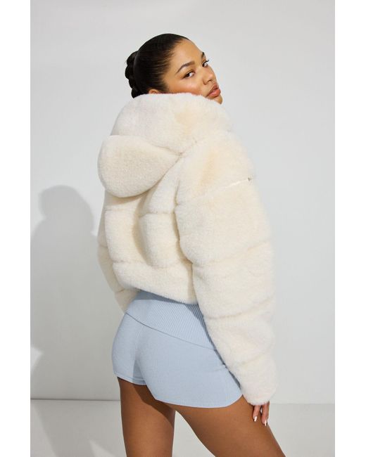 Garage Faux-Fur Puffer Jacket in Blue | Lyst