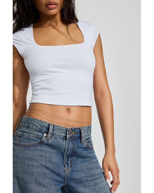 Garage Set Of 3 Delicate Belly Chains in White | Lyst