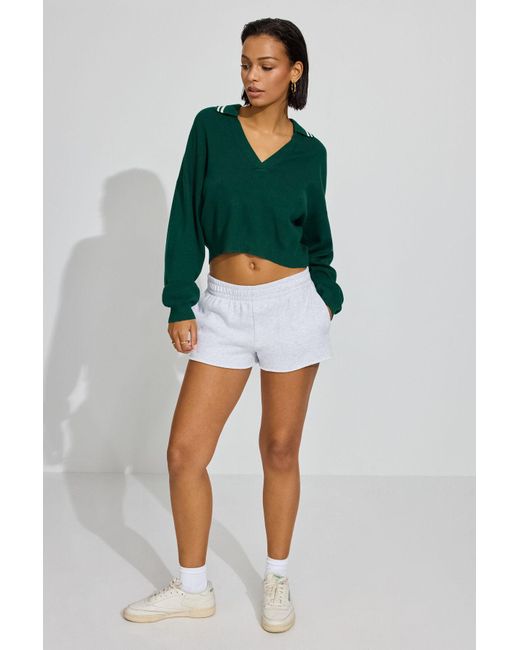 Garage Cropped Boxy Polo Top in Green | Lyst