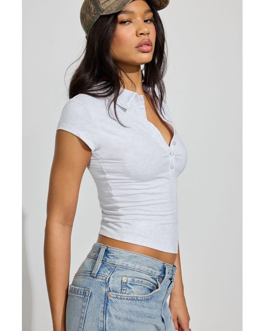 Garage Cotton Sleek Short Sleeve Polo in White | Lyst