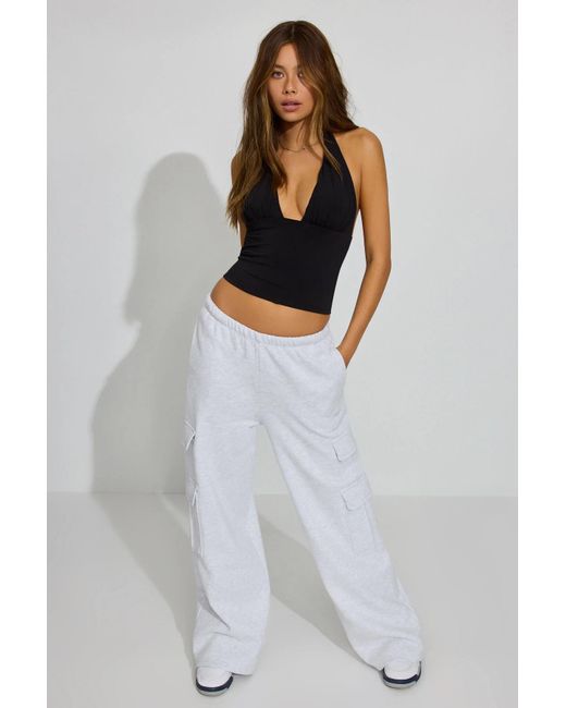 Garage Pixie Plunge Halter Top in White | Lyst