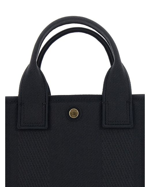Chloé 'Carry Small' Handbag With Front Logo Print in Black | Lyst UK