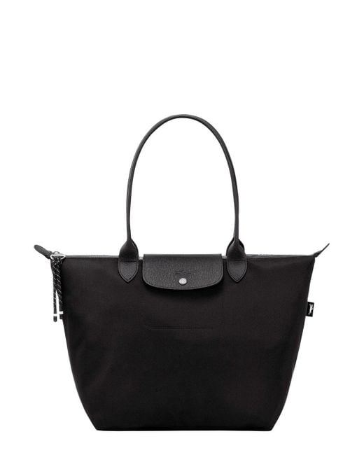 Longchamp 'Le Pliage Energy L' Tote Bag With Engraved Logo in Black | Lyst