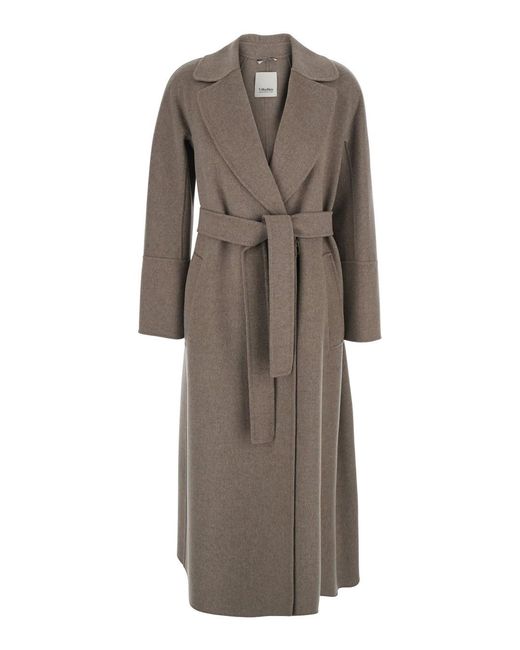 Max Mara 'S Maxmara 'Elisa' Coat With Wide Classic Lapels And Waist ...