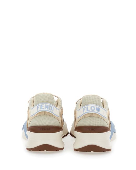 Fendi 'Flow' Light Sneakers With Logo Label On The Back in White | Lyst