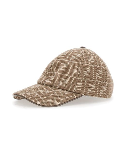 Fendi Baseball Cap With All-Over Ff Motif in Natural | Lyst UK