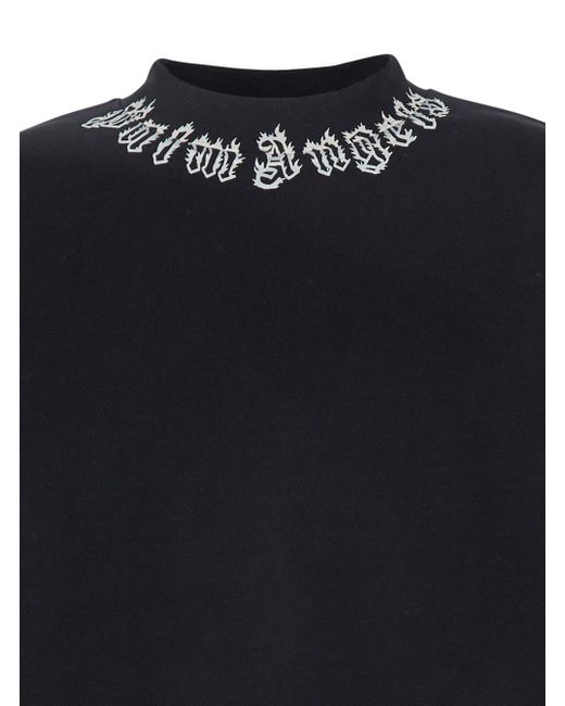 Palm Angels Crewneck Sweatshirt With Logo Lettering On The Neck in Blue ...