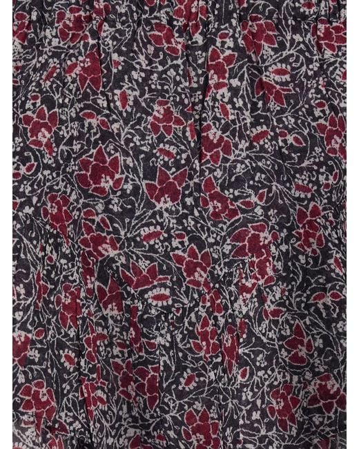 Isabel Marant 'jocadia' Violet Shorts With Elastic Waist And All-over ...