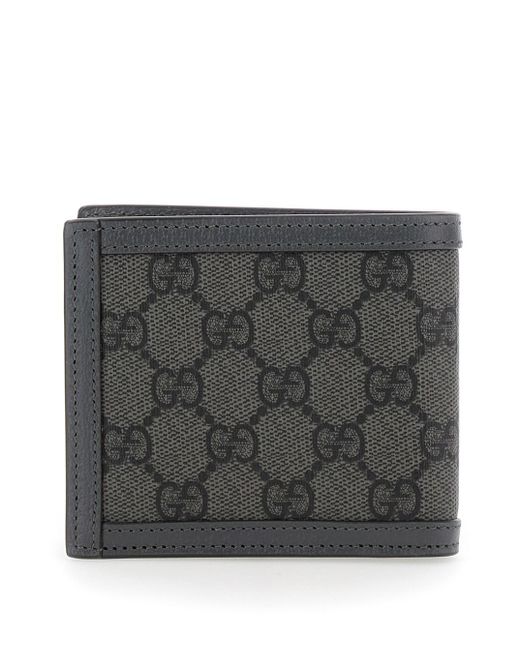 Gucci Wallet With Gg Supreme Motif And Metallic Double G Logo In in ...