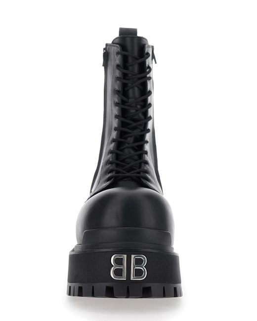 Balenciaga Ankle Boots With Logo Plaque On The Front And Side Zi in ...