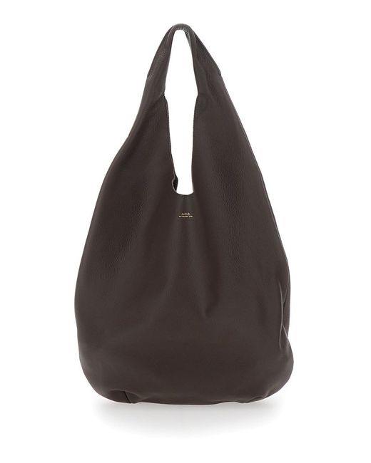 A.P.C. 'Le Neige' Shoulder Bag With Embossed Logo On The Front in Black ...