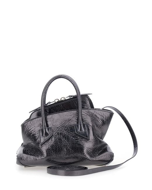 The Attico 'La Passeggiata' Mini Bag With Two Top Handles In in Black ...