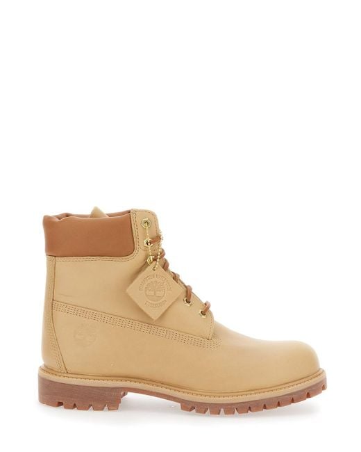 Timberland Water-Proof Leather Boots With Logo Plate in Natural for Men ...