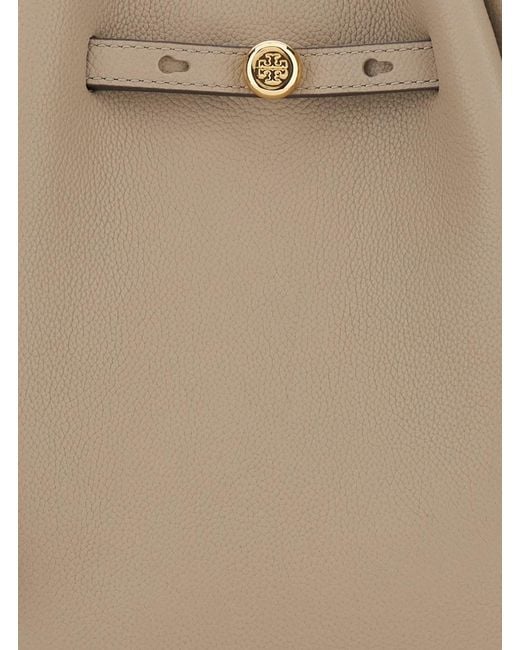 Tory Burch Handbag Romy Bucket Cowhide in Natural | Lyst UK