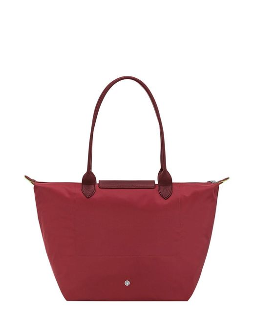 Longchamp 'Le Pliage Original' Tote Bag With Embossed Logo in Red | Lyst